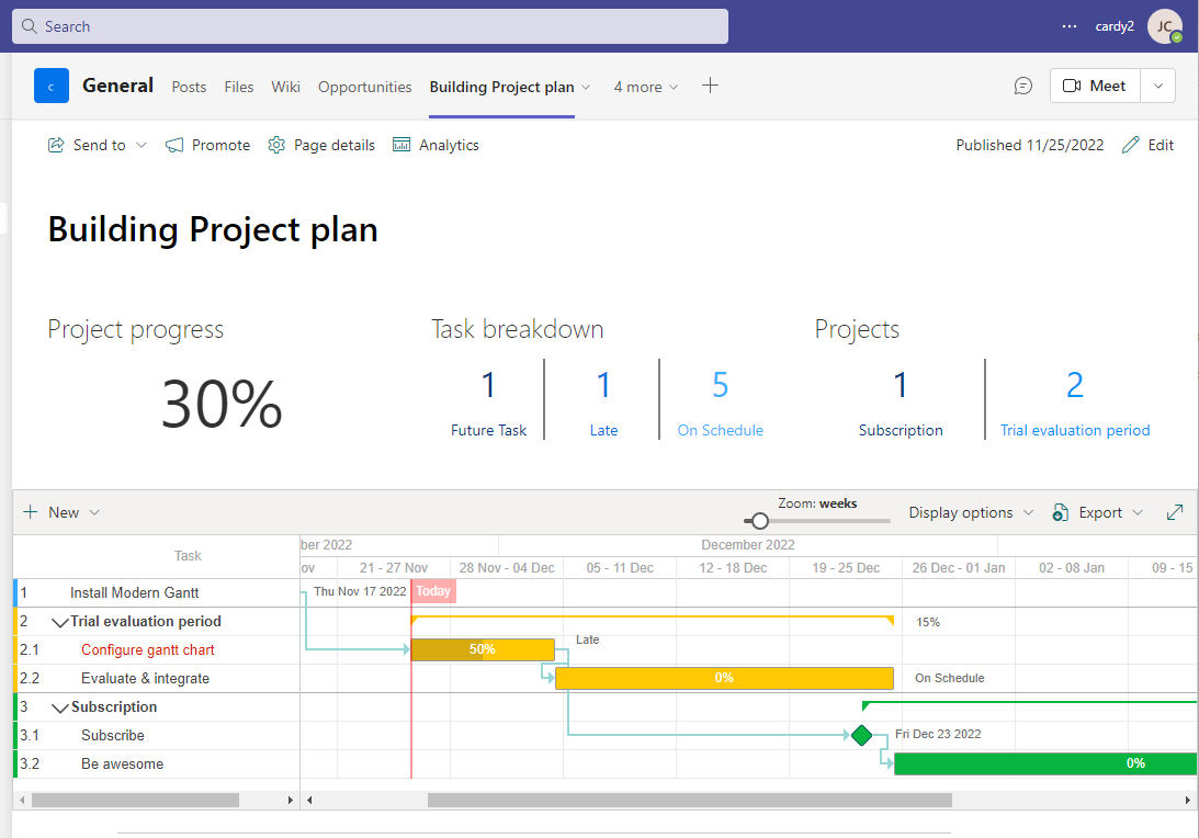 Build A SharePoint Project Management Dashboard With A Gantt Chart