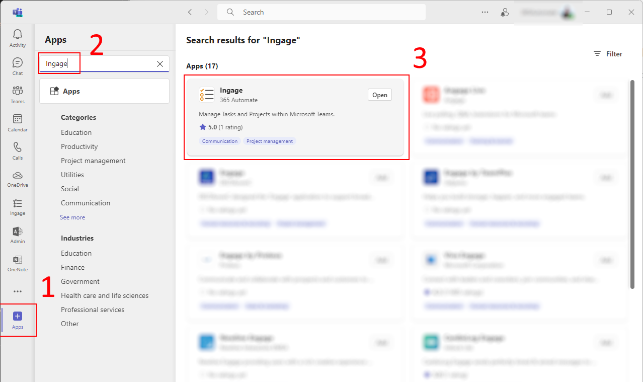 365Automate | Ingage Task Management | Microsoft Teams